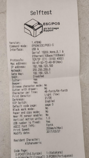 POSX Printer Doesn't Print Receipts