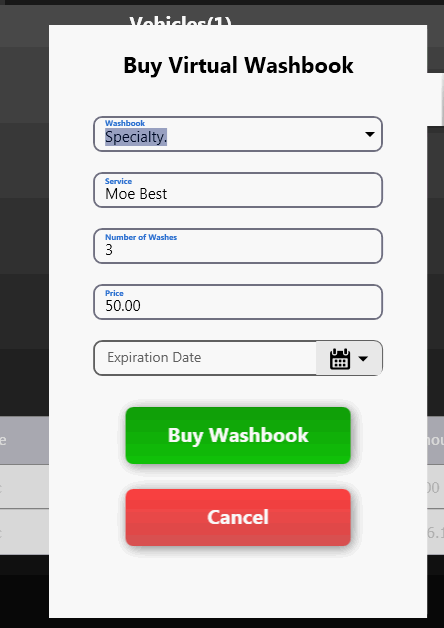 Selling Virtual Washbooks and redeeming them through the POS