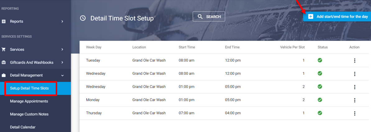 Detail Management: Set Up Detail Services and Schedule from POS, App ...