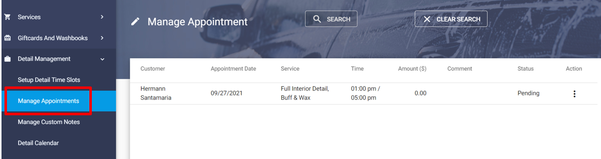 Detail Management: Set Up Detail Services and Schedule from POS, App ...