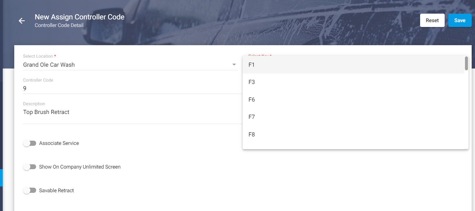 Wash Queue Page Setup (Loader buttons)
