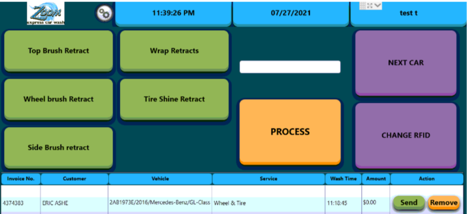 Wash Queue Page Setup (Loader buttons)